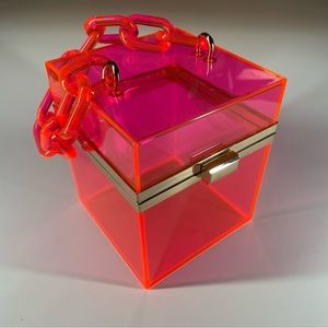 Bags | Pink Acrylic Box Handbag | Poshmark